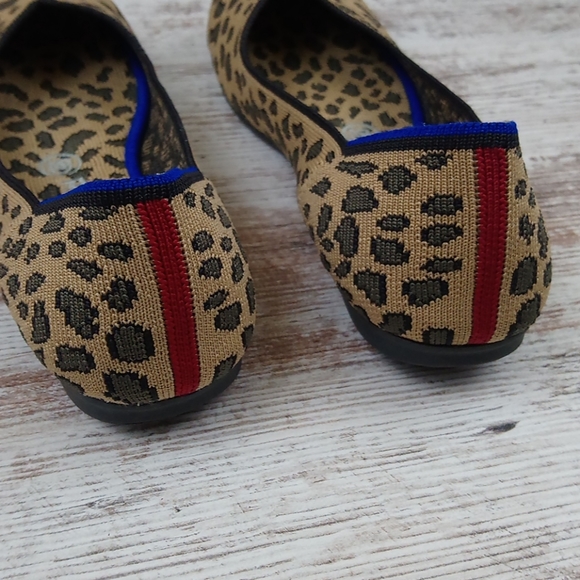 Rothy's | Shoes | Rothys Spotted Leopard Blue Halo Red Heel Flats ...